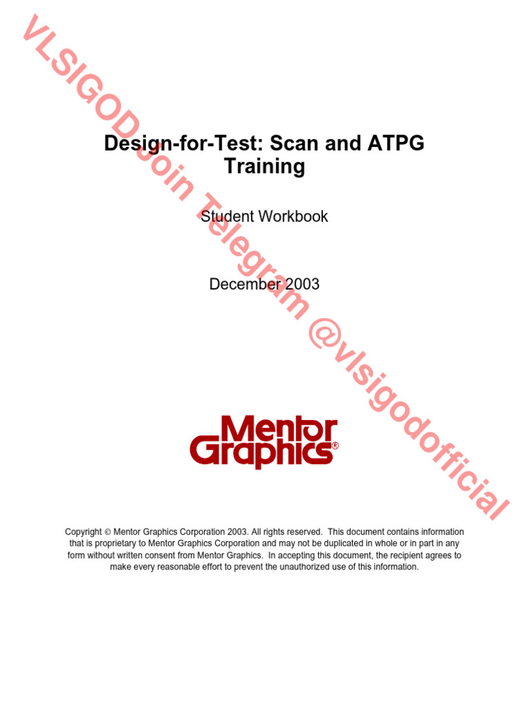 DFT Scan and ATPG Training Student Workbook | PDF | Computing | Computer Engineering