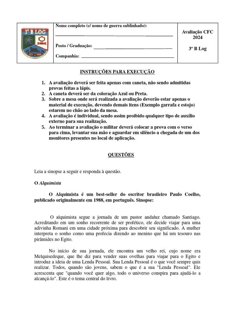 Prova CFC 2024 | PDF | Linguística