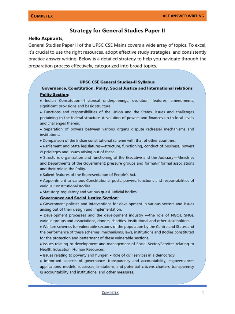 GS 2 Strategy | PDF | Governance | Welfare