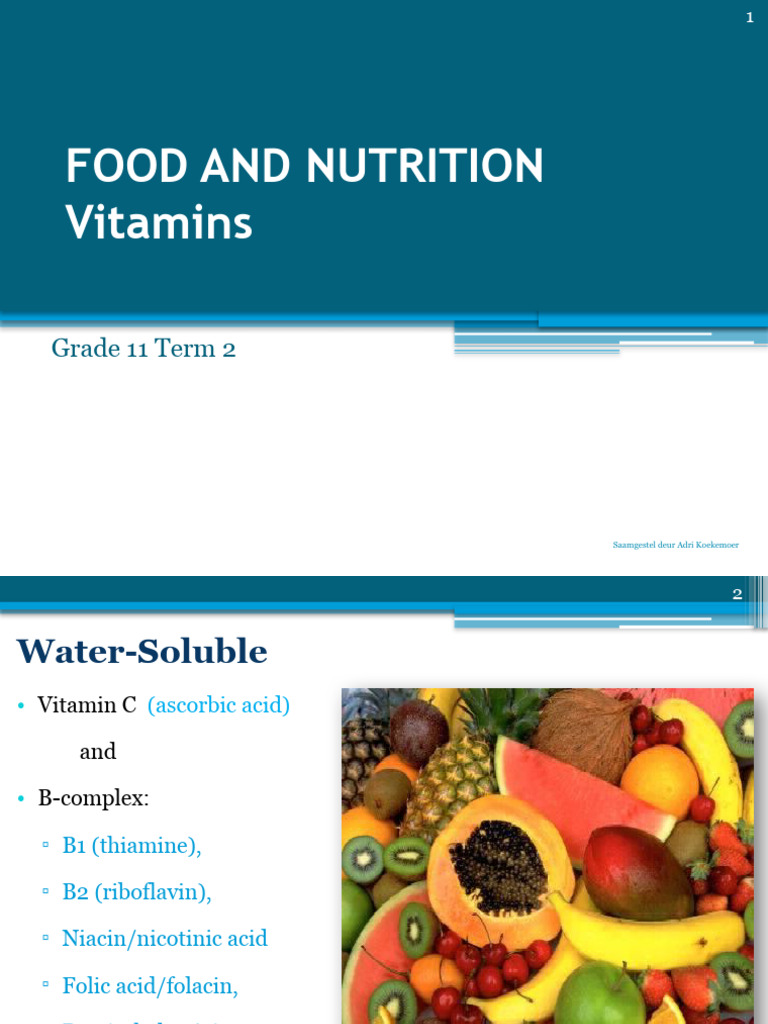 Food and Nutrition Grade 11 T2 Vitamins | PDF | Vitamin | Vitamin C