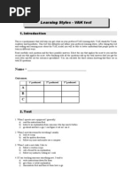 VAK Learning Styles Self-Assessment Questionnaire: VARK Test | PDF ...