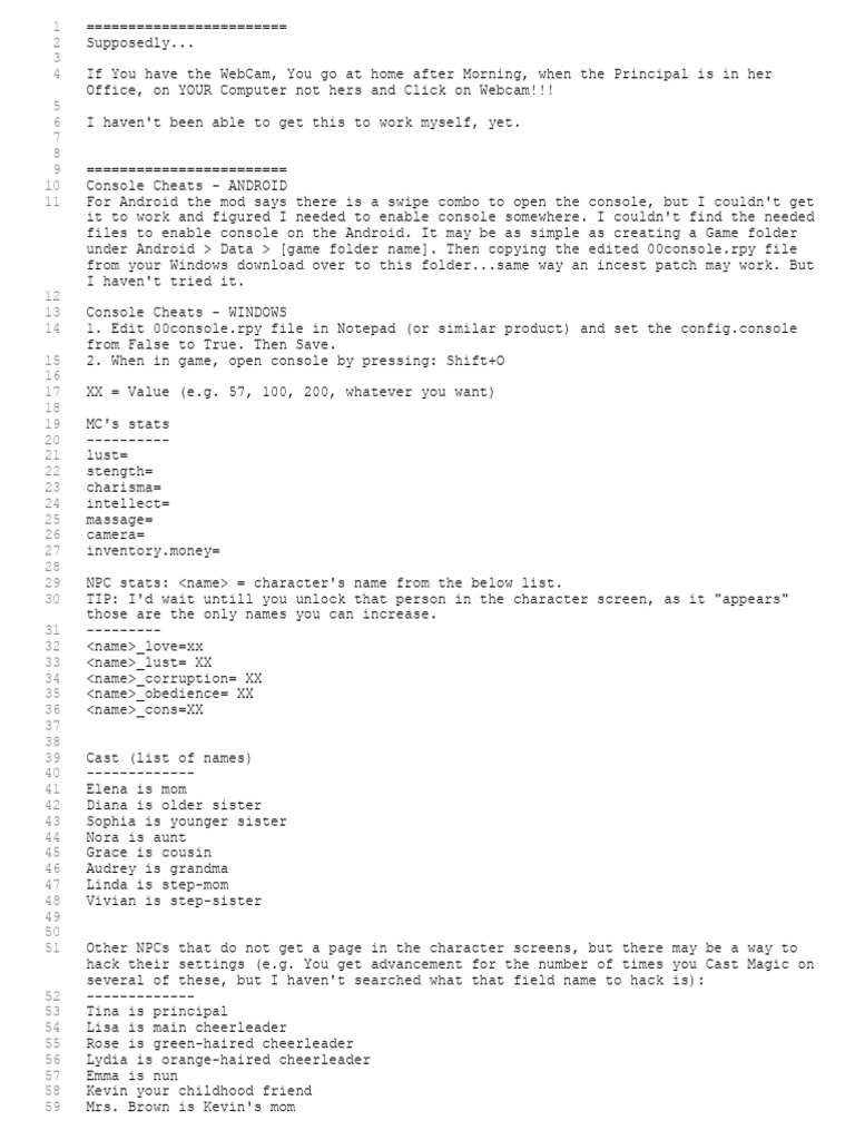 Cheats and Guide | PDF