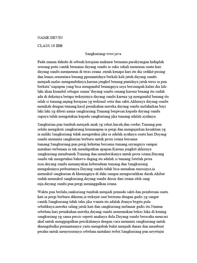 Pada Zaman Dahulu Di Sebuah Kerajaan Makmur Bernama Parahyangan ...