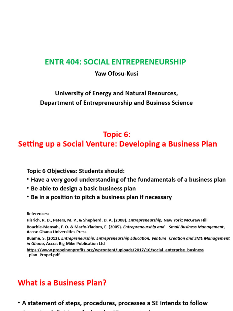 Social Venture Business Plan Guide | PDF | Economies | Business