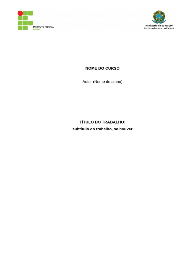 Cópia de Cópia de Cópia de Modelo - Trabalho - EMI - IFPR - Pgua - Simples | PDF