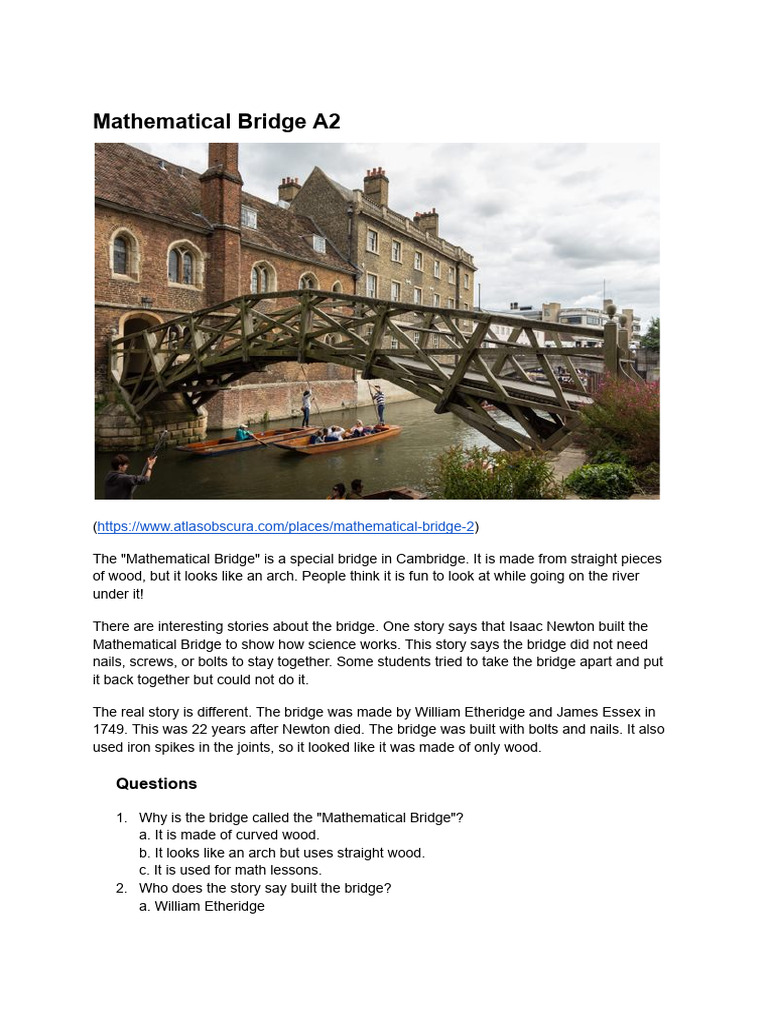 Mathematical Bridge | PDF