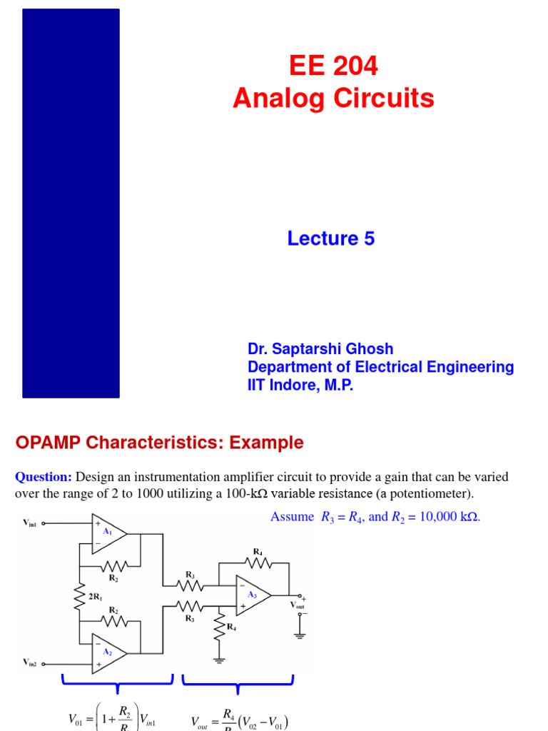 EE 204_Lecture5 | PDF | Operational Amplifier | Electrical Network