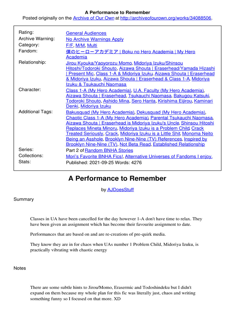 UA Class 1-A's Chaotic Performance Project | PDF