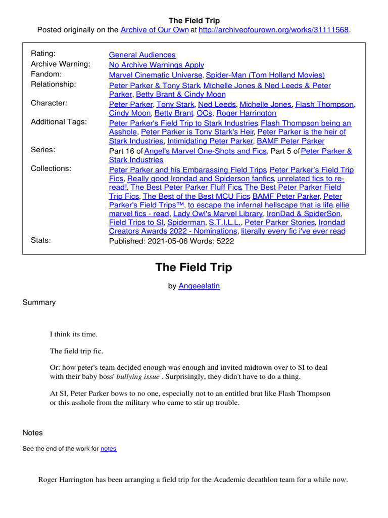 The Field Trip | PDF | Spider Man