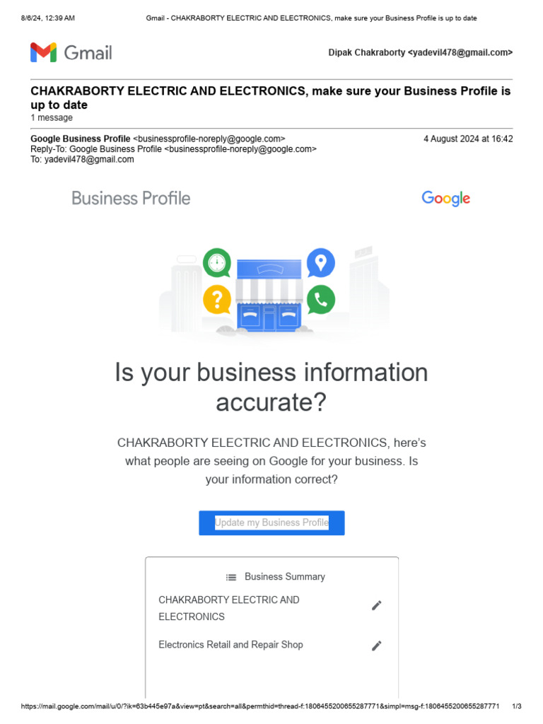 Gmail - CHAKRABORTY ELECTRIC AND ELECTRONICS, Make Sure Your Business ...