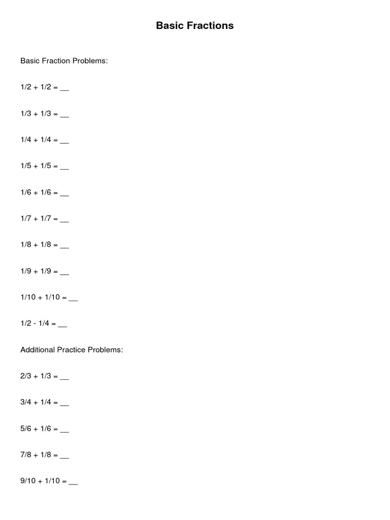 Basic Fractions | PDF | Technology & Engineering