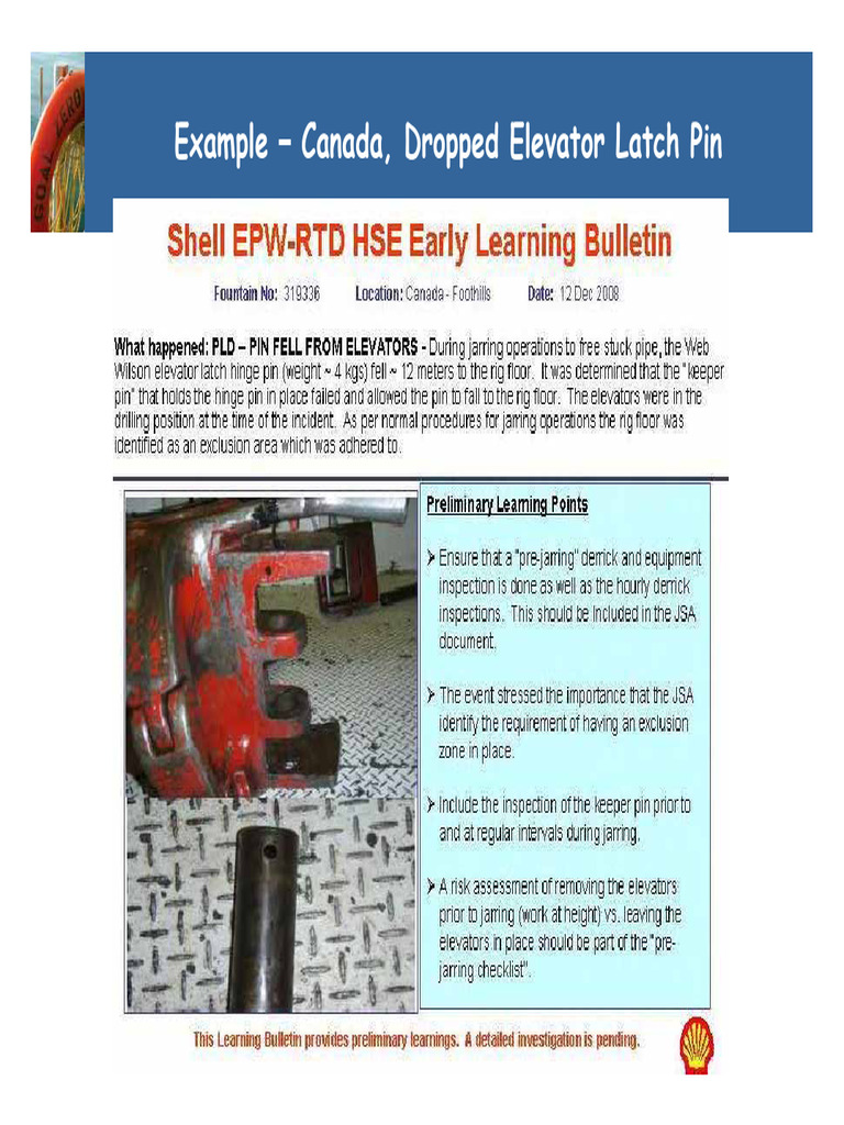 Drill Pipe Screen Incident Report | PDF | Crane (Machine) | Elevator