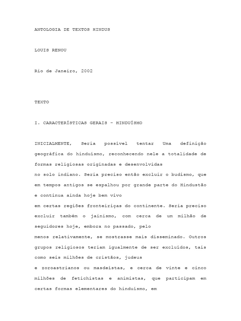 Louis Renou - Antologia de Textos Hindus | PDF | Tantra | Vedas