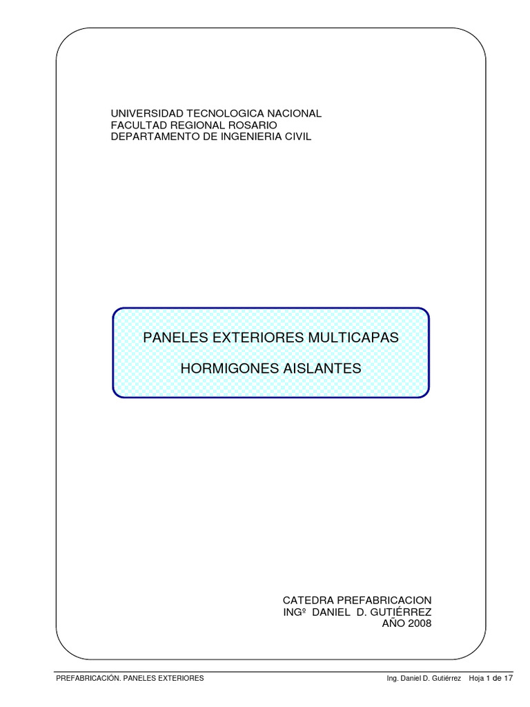 Paneles Exteriores Multicapa y de Hormigones Aislantes | PDF | Hormigón ...