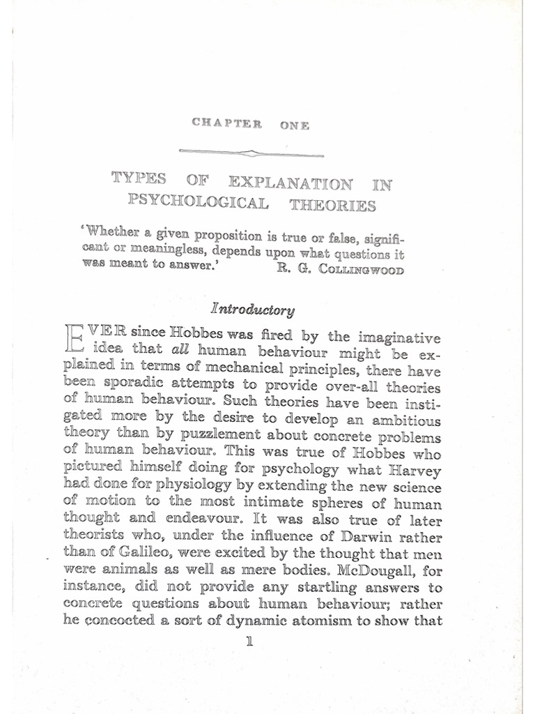 R.S. Peters - Concept of Motivation - Chapter 1 | PDF