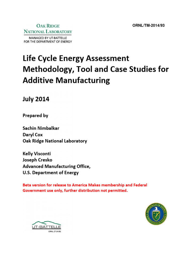 AM Energy Impacts Assessment Tool and Case Studies Guidebook FINAL ...