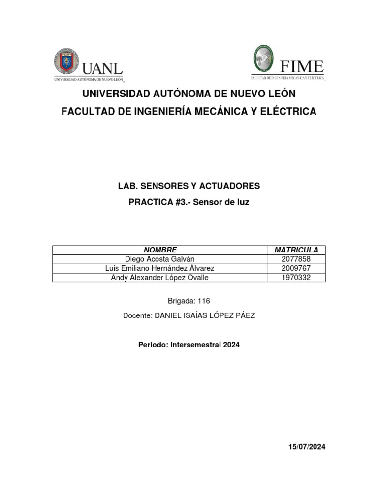 Practica3 LSyA - B116 | PDF | Dispositivo de carga acoplada | Equipo