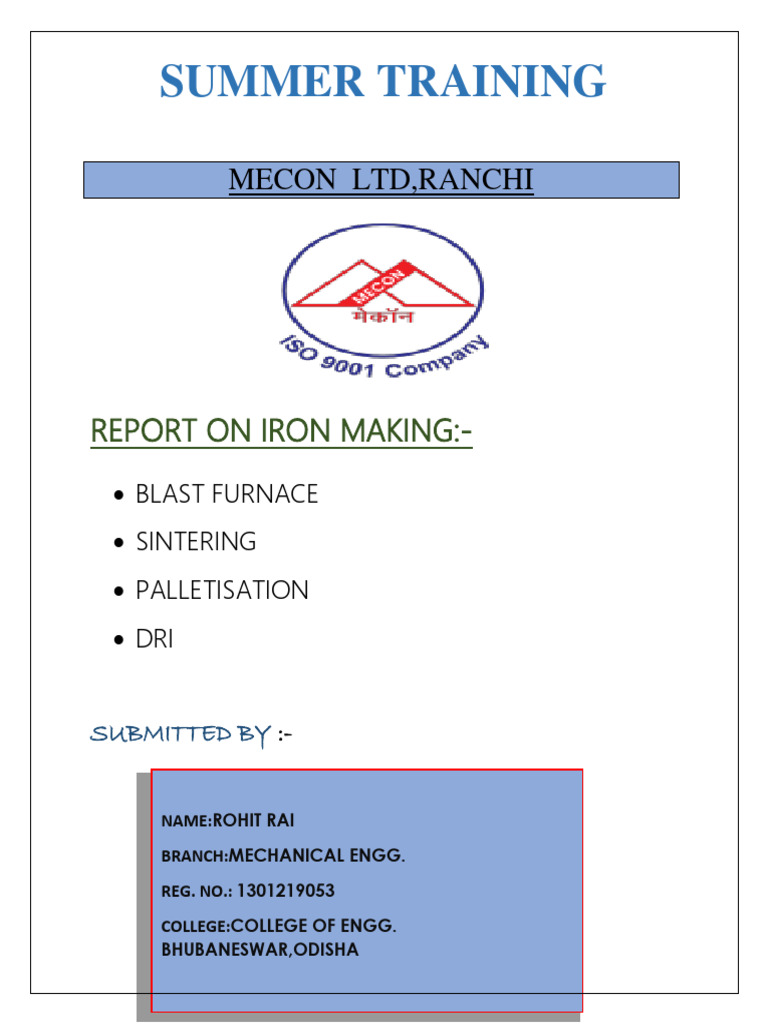 Training 2 | PDF | Blast Furnace | Iron