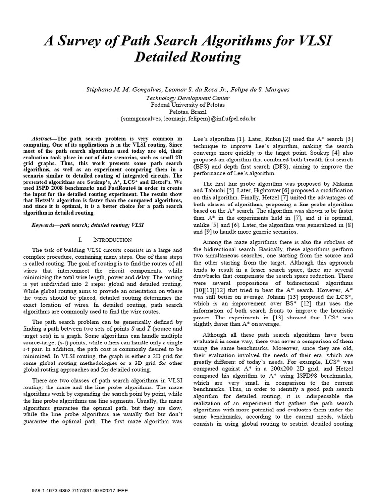 A Survey Of Path Search Algorithms Pdf Routing Computational 0868