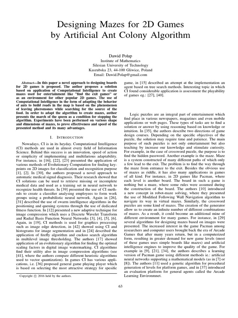 Mazes Games by Artificial Ant | PDF | Labyrinth | Data Compression