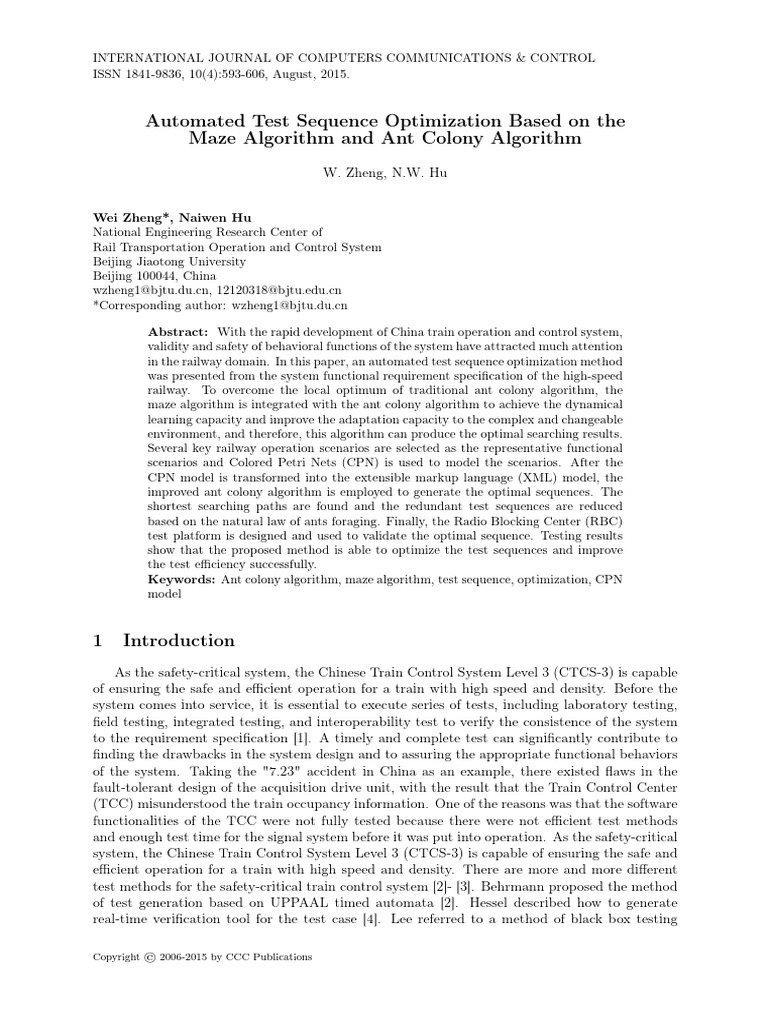 Test Sequence Optimization Pdf Algorithms Computing