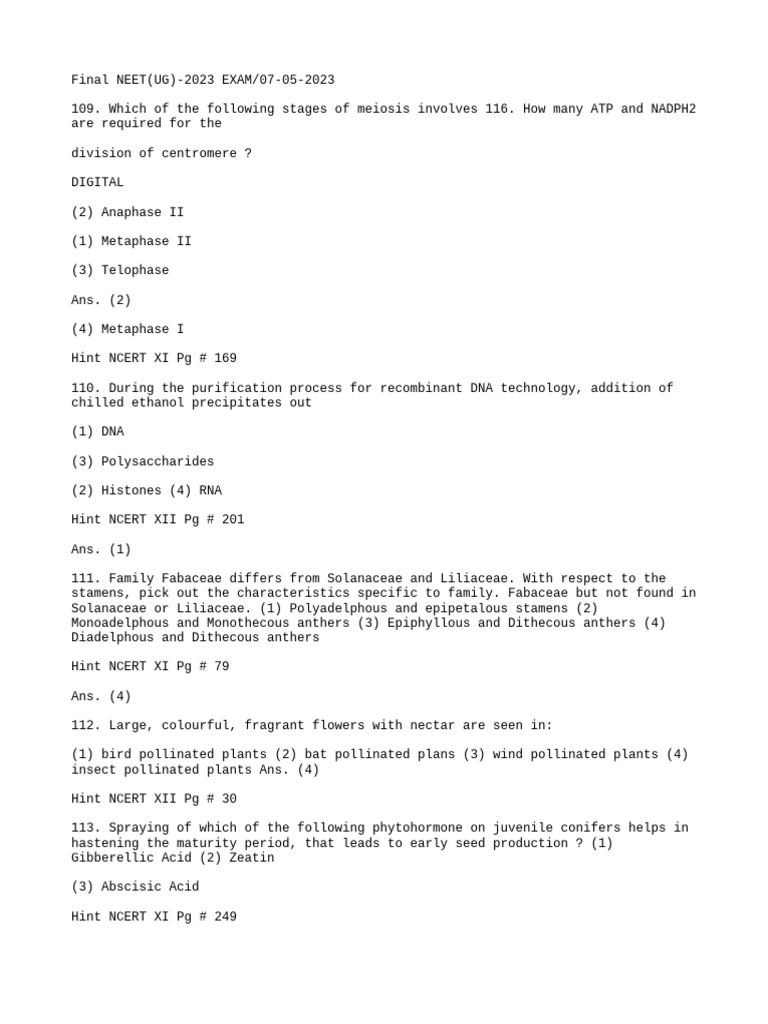 Biotech - Applications - Test - 20231214 | PDF | Molecular Biology ...