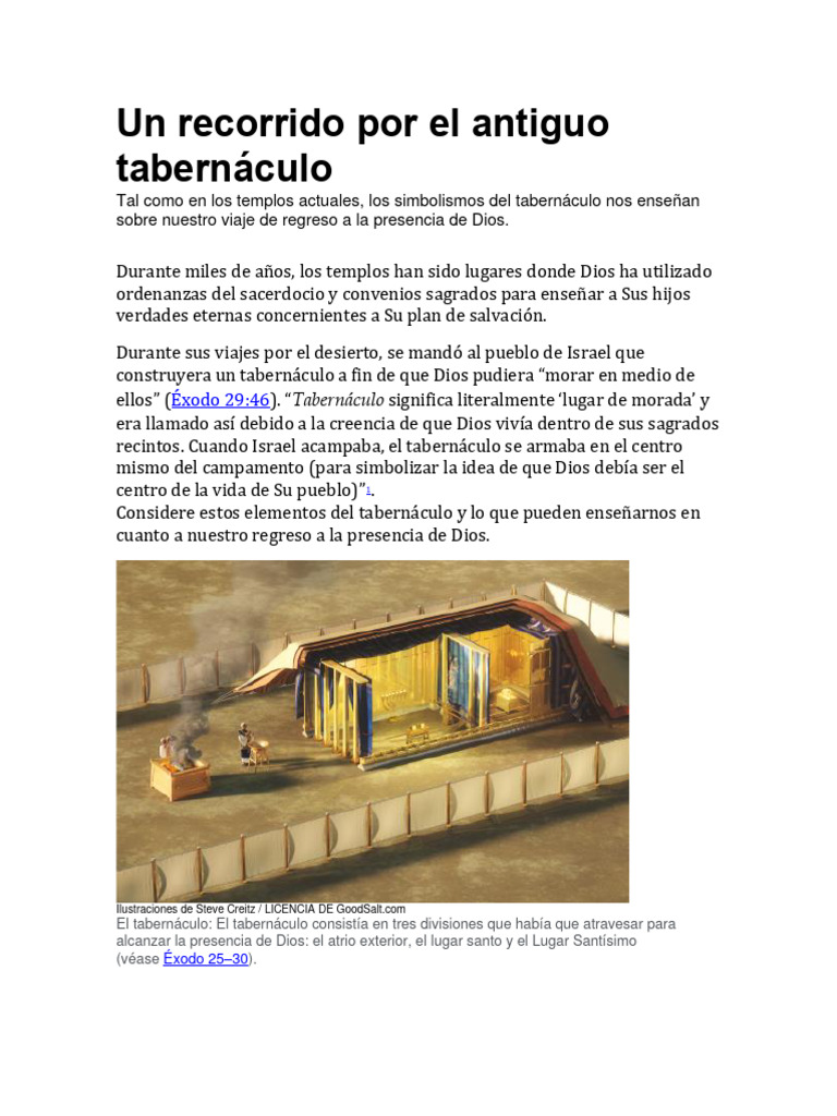 Un Recorrido Por El Antiguo Tabernáculo | PDF | Tabernáculo | Santo de los santos