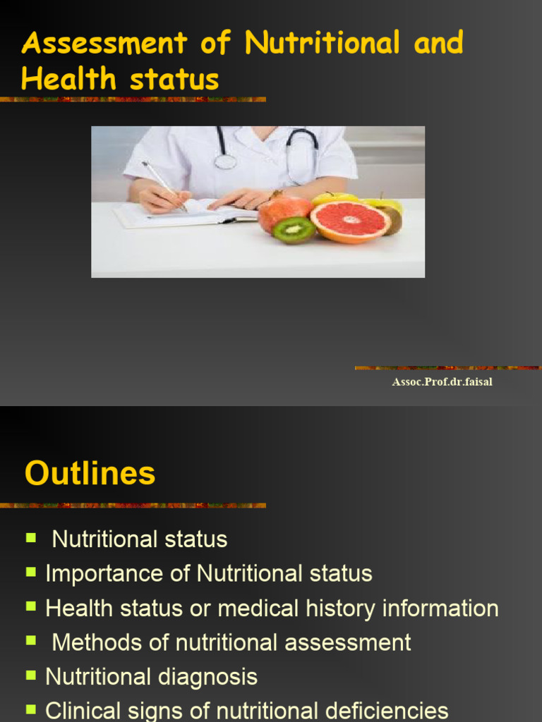 Nutritional Assessment Lecture | PDF | Nutrition | Diet & Nutrition