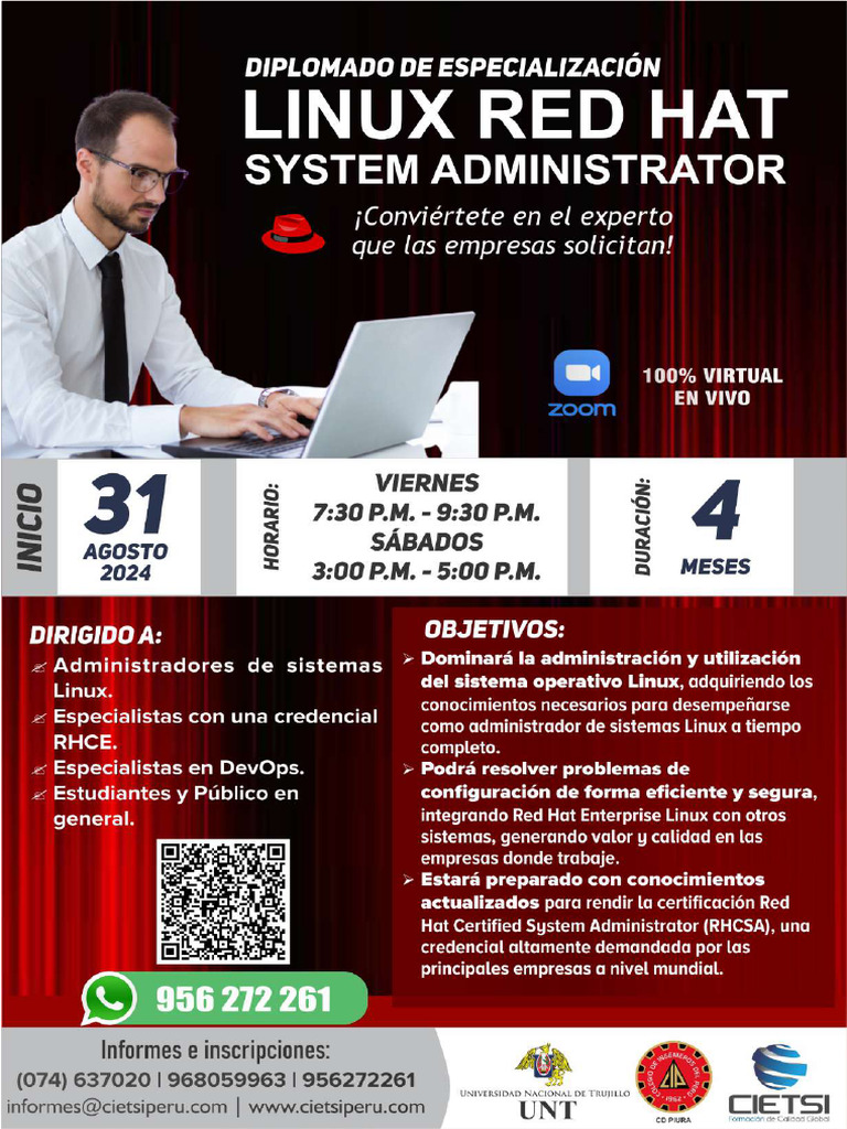 Brochure Diplomado Linux Red Hat 2024 | PDF