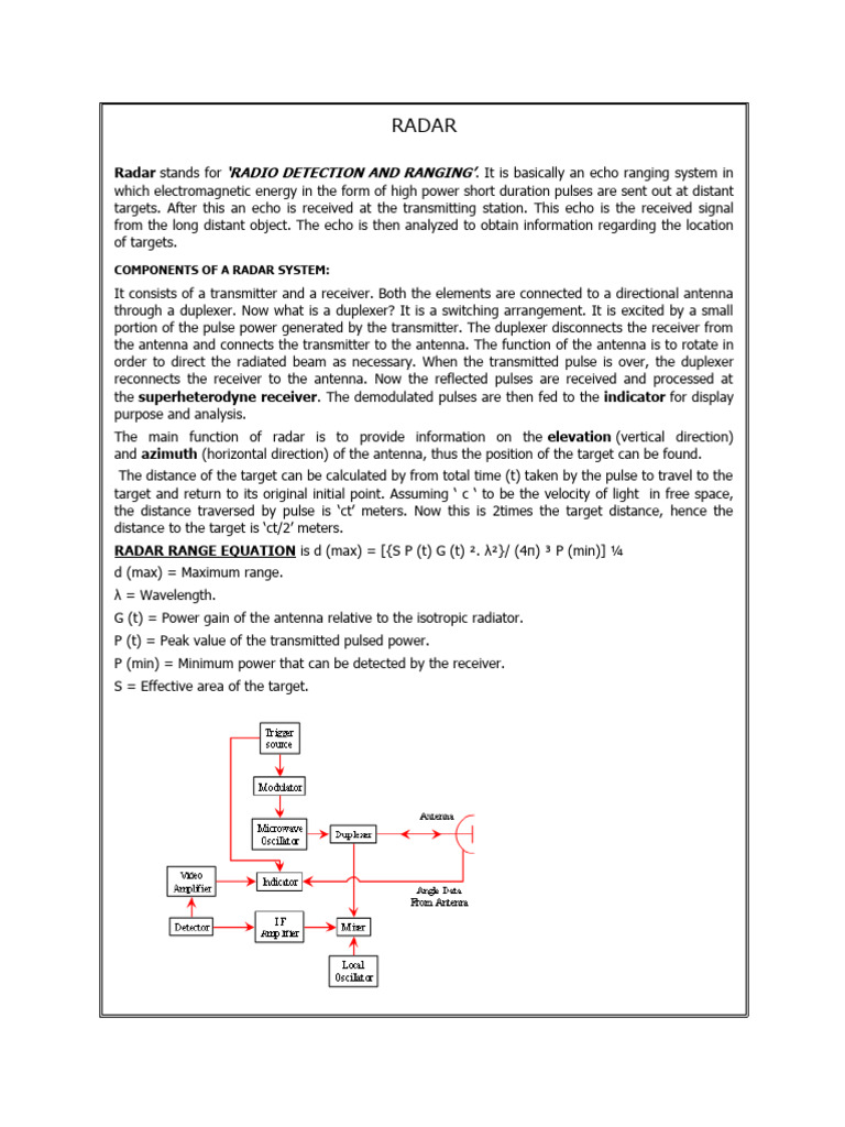 RADAR | PDF | Radar | Transmitter