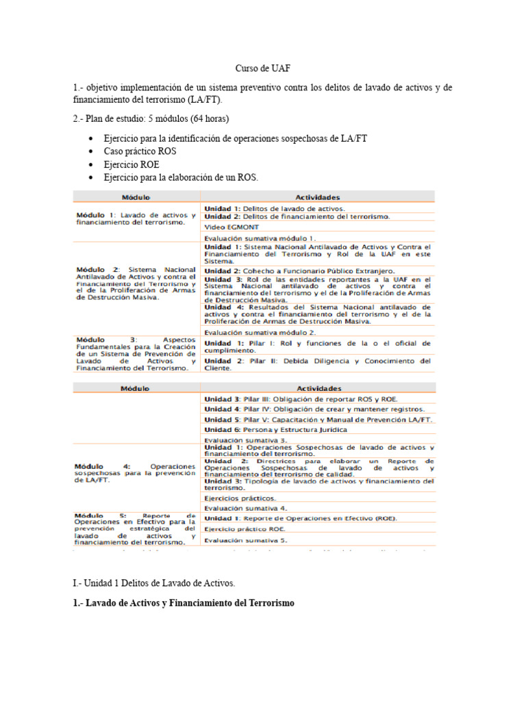 Resumen Curso de UAF | PDF | Lavado de dinero | Soborno