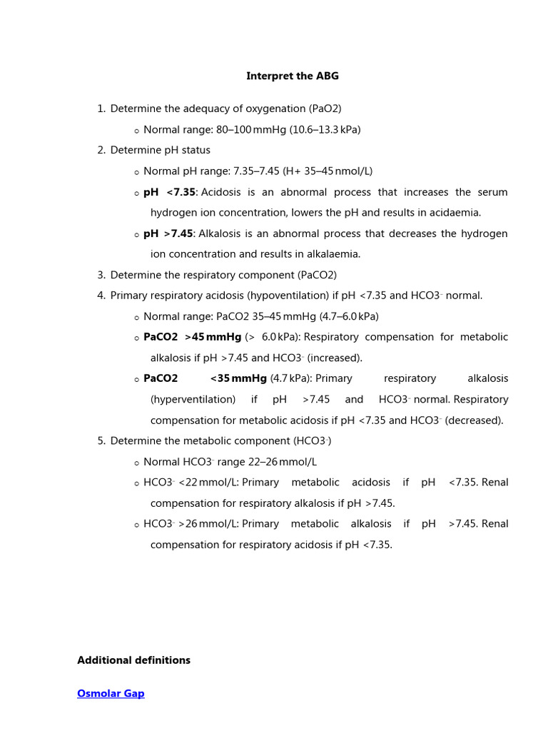 Interpret The ABG | PDF
