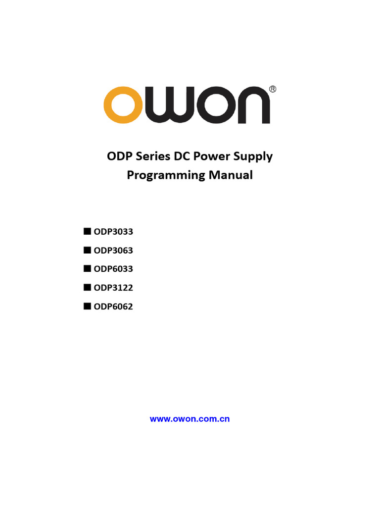 OWON ODP Series - Programming Manual | PDF | Parameter (Computer ... OWON ODP Series - Programming Manual | PDF | Parameter (Computer ...
