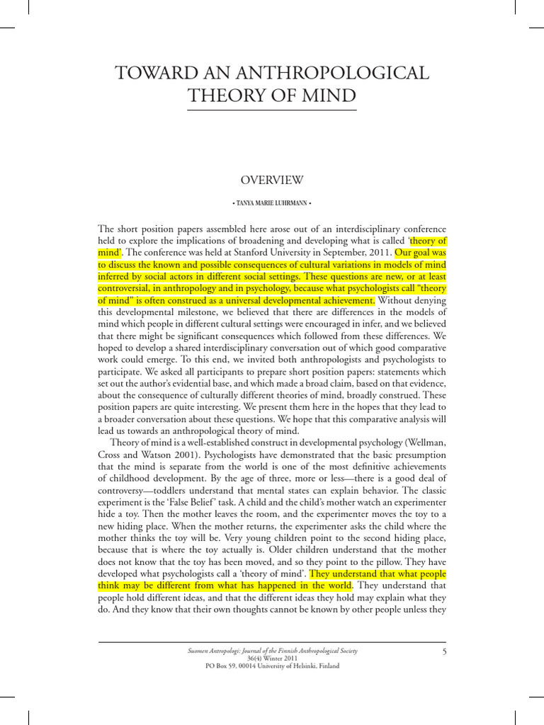 Theory of Mind - Tanya Etc | PDF | Mind | Theory Of Mind