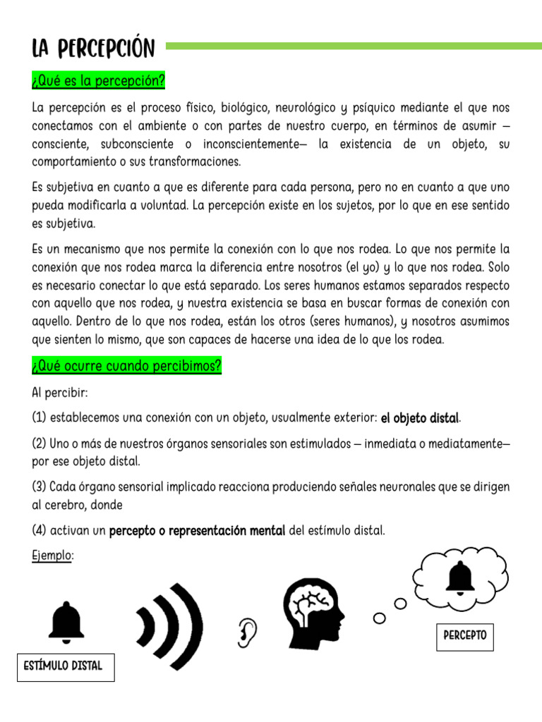 Percepción: Proceso y Significado | PDF | Percepción | Sentidos