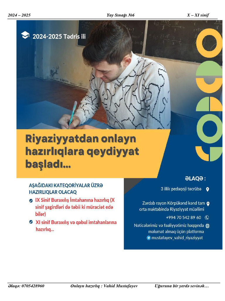Yay Sınağı 6 Mustafayev Vahid | PDF