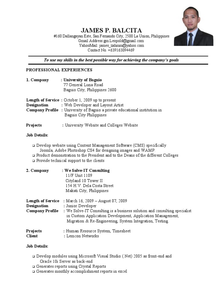 James Resume) | PDF | Application Software | Computing