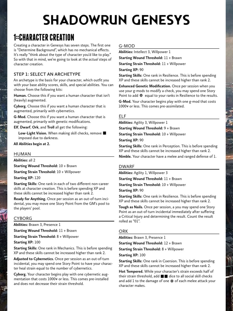 Shadowrun - Genesys | PDF
