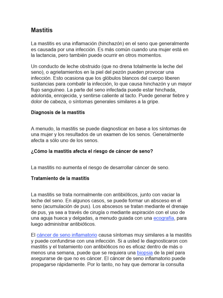 Mastitis 2 | PDF | Pecho | Cáncer de mama