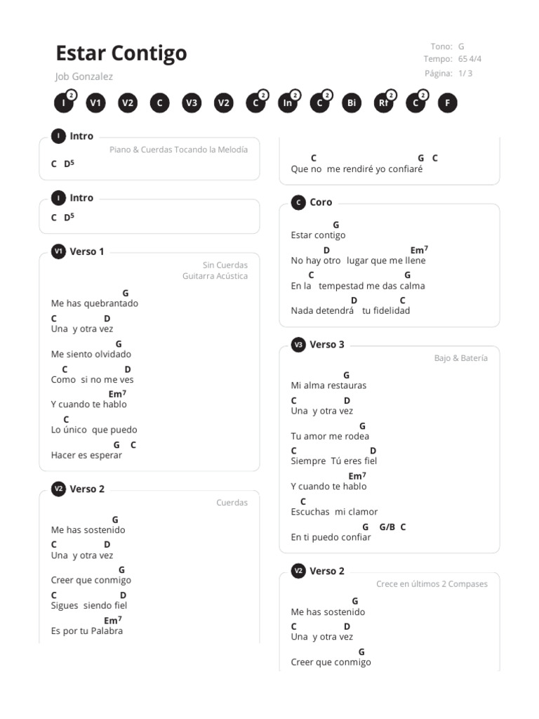 Estar Contigo - Job Gonzalez | PDF | Formas musicales