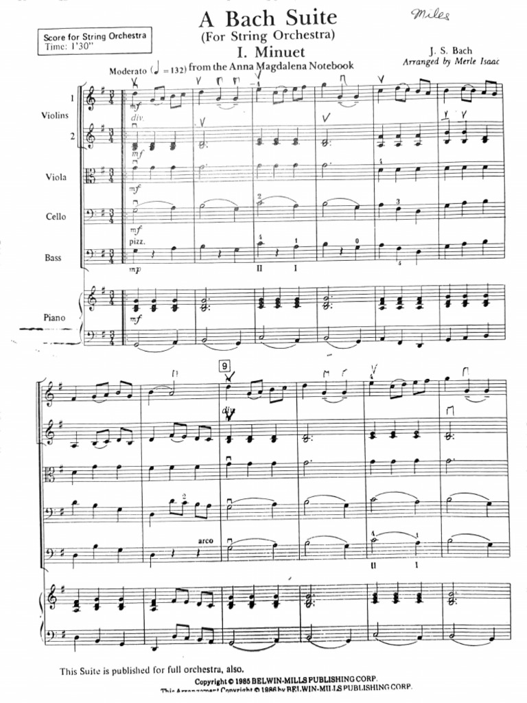 A Bach Suite (For String Orchestra) J. S. Bach | PDF