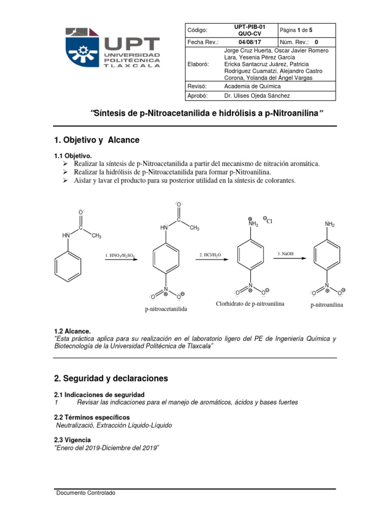 Síntesis de La P-Nitroanilina SIO MA2024 | PDF | Agua | Precipitación ...