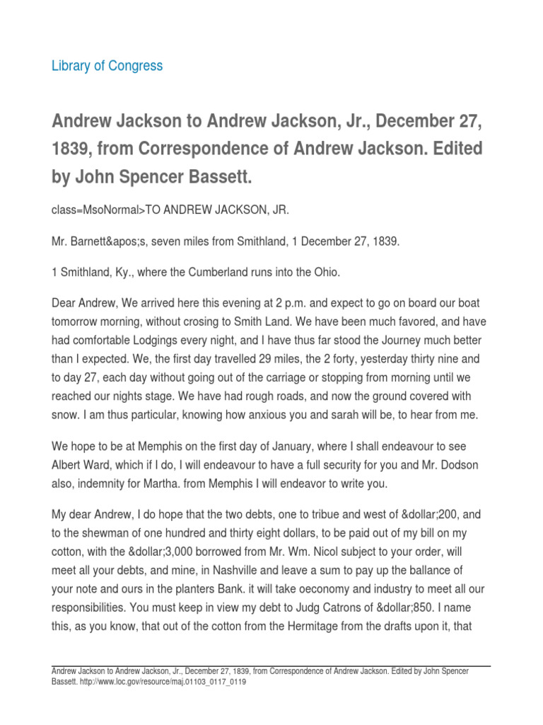Andrew Jackson | PDF | Andrew Jackson