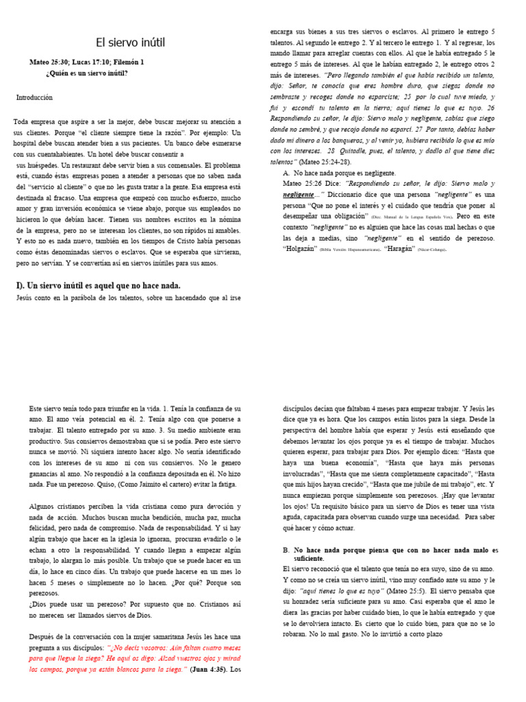 Siervo Inutil | PDF | Epístola a Filemón | Jesús