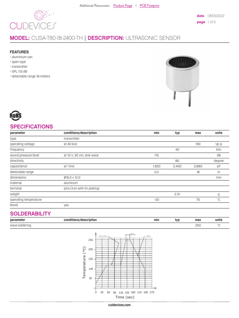 piezo-data-shett | PDF | Printed Circuit Board | Ultrasound