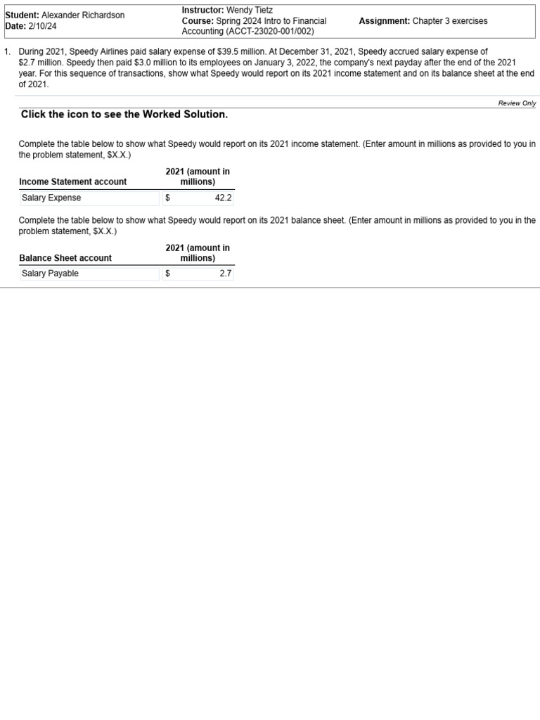 Chapter 3 Exercises-Alexander Richardson | PDF | Debits And Credits ...