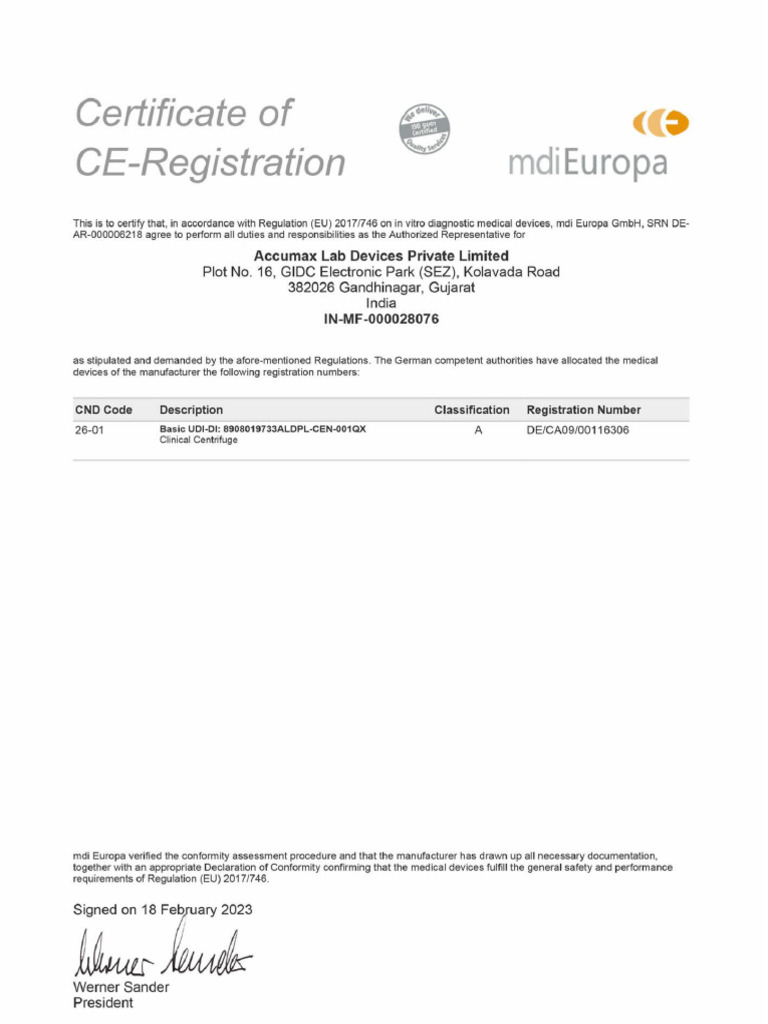 Cert CE IVD NEUATION | PDF
