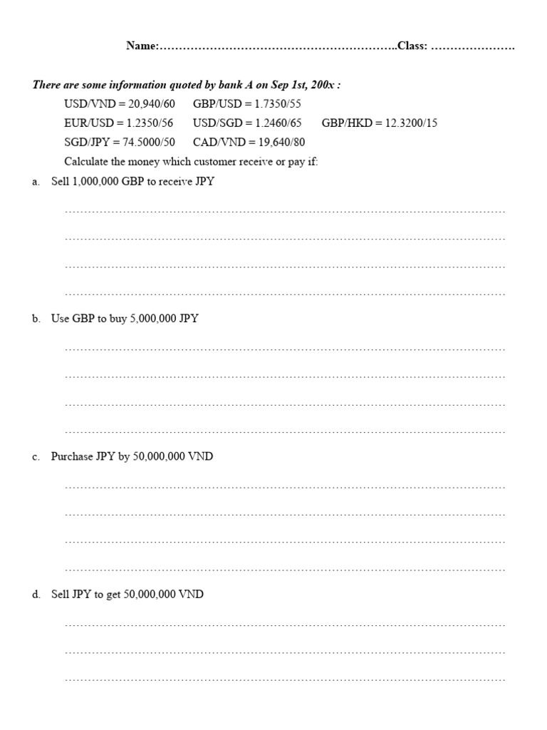 Currency Conversion Exercises | PDF