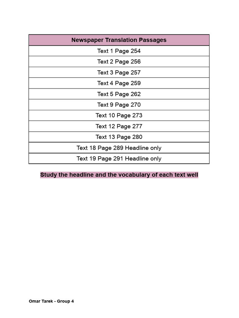 Newspaper Texts - Final Exam | PDF