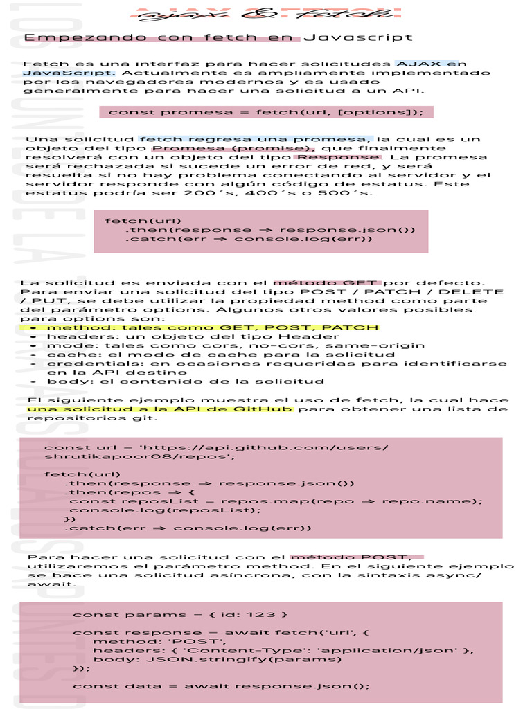javascript- AJAX&Fetch | PDF | Json | Servidor web